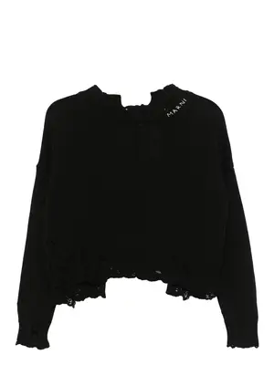 Marni Dishevelled Cotton Sweater - Black