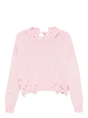 Marni Dishevelled Cotton Sweater - Pink