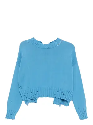 Marni Dishevelled Cotton Sweater - Blue