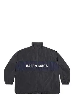 Balenciaga Logo Zip-up Jacket - Black