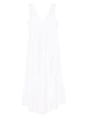 P.a.r.o.s.h Linen Midi Dress - White