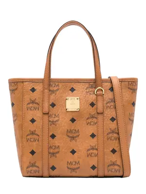 Mcm Logo-print Tote Bag - Brown