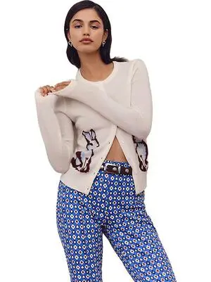 Anthropologie The Juliet Cashmere Cardigan Sweater - Bunnies