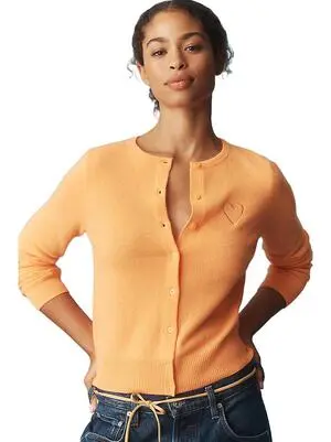 Anthropologie Juliet Cashmere Cardigan Sweater - Sherbet Orange
