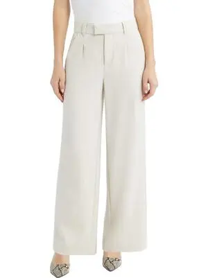 Wit & Wisdom Relaxed Waist Wide Leg Trousers - Pale Stone