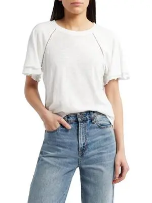 Wit & Wisdom Wit & Wisdom Flutter Sleeve Top Off White