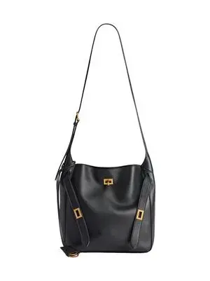 Balenciaga Bel Air Leather Hobo Bag - 1000 Black