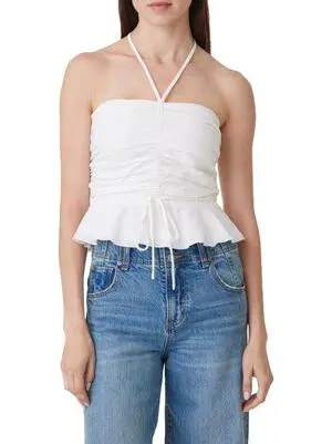 Habitual Ruched Halter Top - White