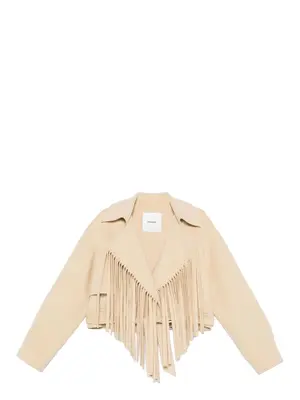 Nanushka Fringe-detail Jacket - Neutrals