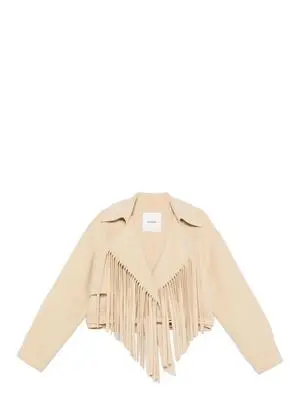 Nanushka Fringe-detail Jacket - Neutrals