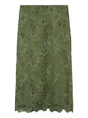 Ports 1961 Chantilly Lace Midi Skirt - Green