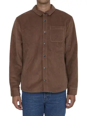 JAMES PERSE Sherpa Shirt Jacket - Brown