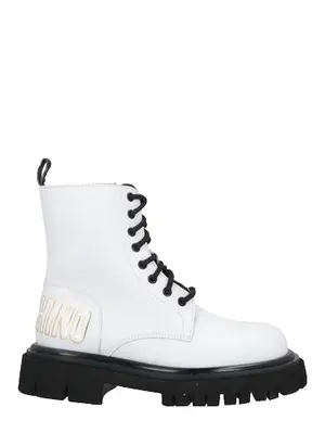 Moschino Lace-up Ankle Boots - White