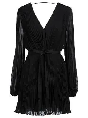 Max Mara Mini Pleated Dress - Black