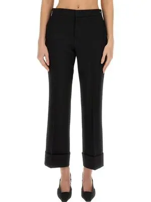 Gucci Wool Straight Leg Trousers Black