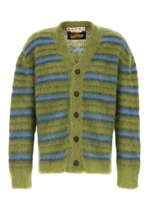 MARNI Embroidered Mohair Blend Cardigan