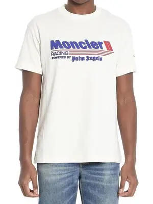 PALM ANGELS X MONCLER Racing Logo T-shirt - White