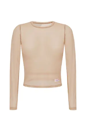 Alexander Wang Sheer Lingerie Top - Neutrals