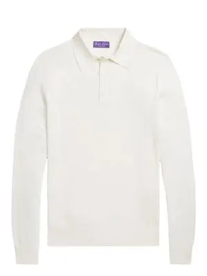 Ralph Lauren Purple Label Long-sleeve Polo Shirt - White
