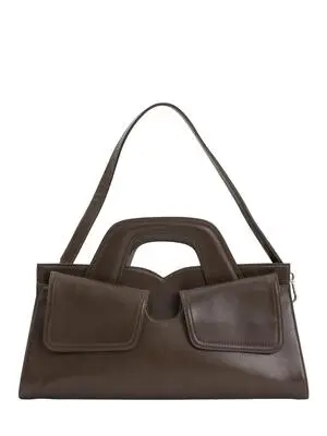 Jeffrey Campbell Jeffrey Campbell Lorelai Leather Satchel Khaki