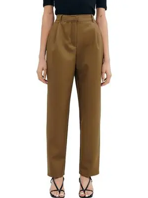 MARCELLA Lyon High-waist Faux Leather Pants - Taupe