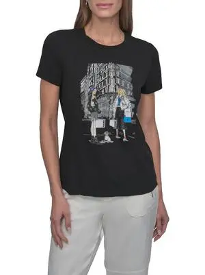 Dkny Flatiron Graphic T-shirt - Black