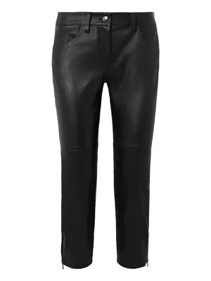 Magda Butrym Cropped Skinny Leather Pants - Black