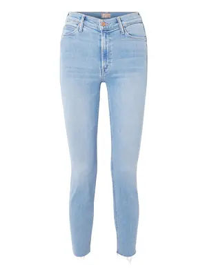 MOTHER The Dazzler Ankle Frayed Jeans - Blue