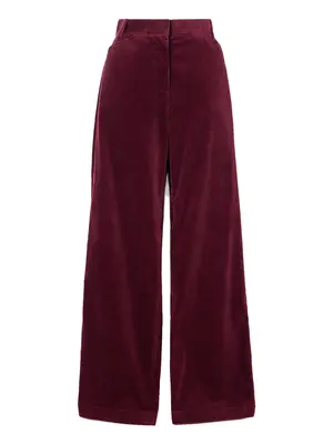 Another Tomorrow Organic Cotton Corduroy Straight-leg Pants - Burgundy