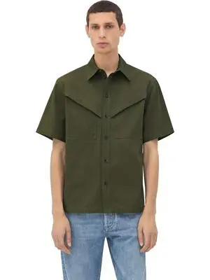 BOTTEGA  VENETA Light Cotton Twill Shirt - Khaki