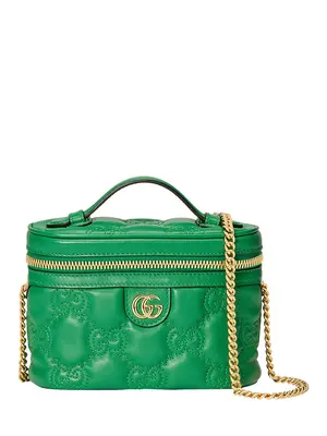 Gucci Gg Matelassé Mini Bag With Top Handle - Green