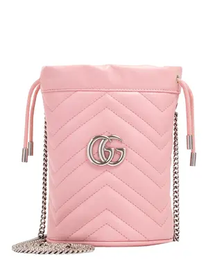 Gucci Gg Marmont Mini Bucket Bag - Pink