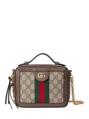 Gucci Top Handle Bag With Chain Strap - Brown