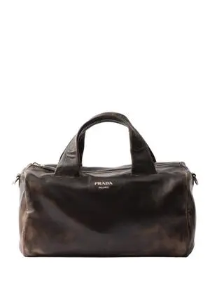 Prada Small Nappa Leather Duffle Bag - Dark Brown