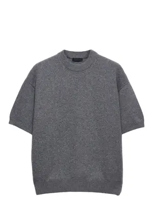 Prada Short-sleeved Re-cashmere Sweater - Hematite