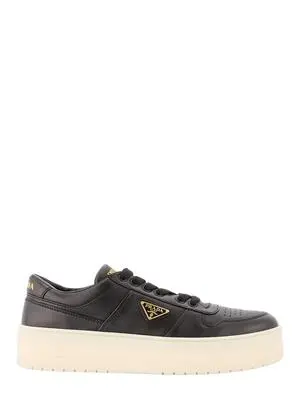 Prada Prada Downtown Leather Platform Sneakers Nero