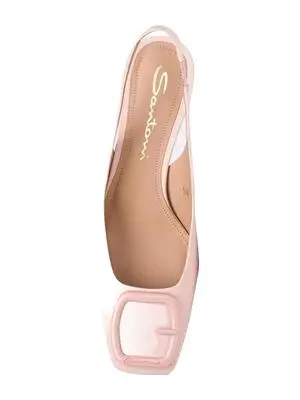 Santoni Santoni Leather Buckle Slingback Pumps Pink