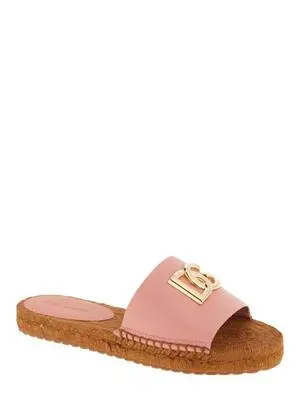 Dolce & Gabbana Dg Logo Espadrille Slide Sandal - Rosa