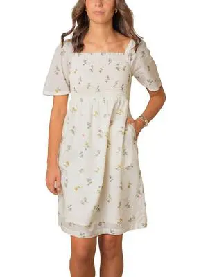 HOPE & HENRY Floral Smocked Dress
