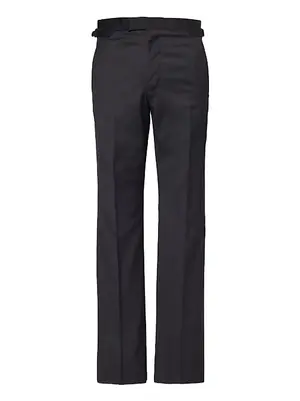 TOM FORD Regular-fit Wool Trousers With Adjustable Tabs - Black