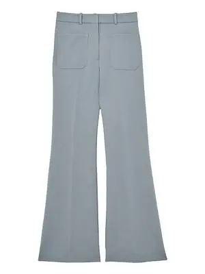 REISS Flared-leg Woven Trousers - Blue