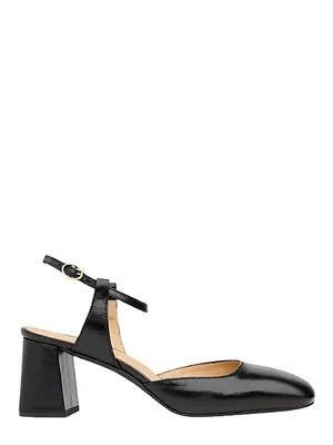 Whistles Leather Block-heel Slingback Shoes - Black
