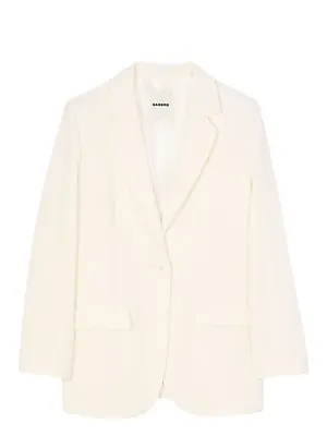 Sandro Woven Single-breasted Blazer - Naturels