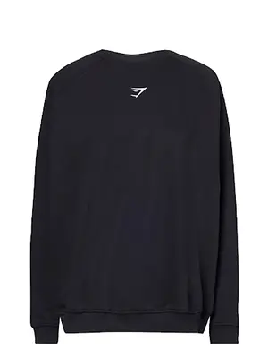 GYMSHARK Training Oversized Fleece Cotton-blend Sweatshirt - Gs Black