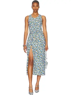 Rabanne Sleeveless Midi Dress - Golden Thistle & Green