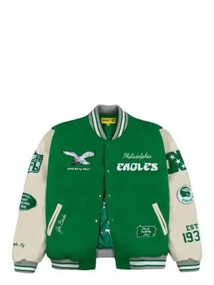 GOLF LE FLEUR Golf Wang X Nfl Eagles Letterman Jacket - Green