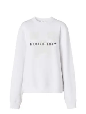 Burberry Logo Print Cotton Sweatshirt - White