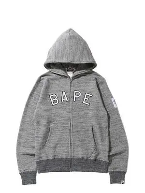 A BATHING APE Melange Full Zip Hoodie - Grey