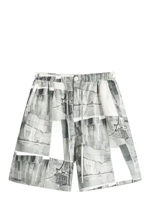 RÓHE Silk Drawstring Shorts - Durgerdammerdijk Print