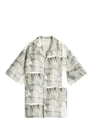 RÓHE Silk Vacation Shirt - Durgerdammerdijk Print